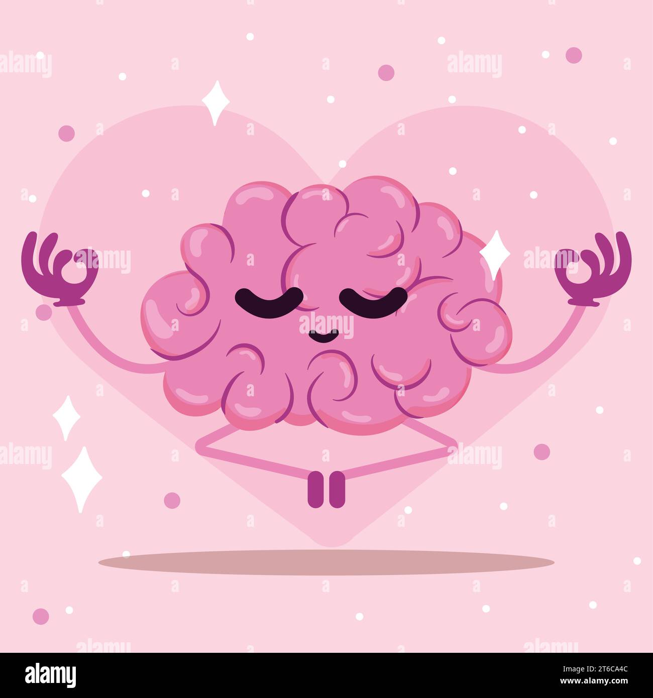 Cute brain cartoon character meditating Vector Stock Vector Image & Art ...