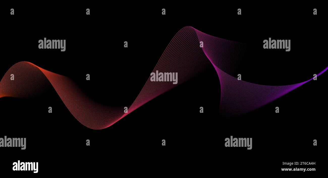 colorful motion sound wave on a dark background. Vector illustration ...