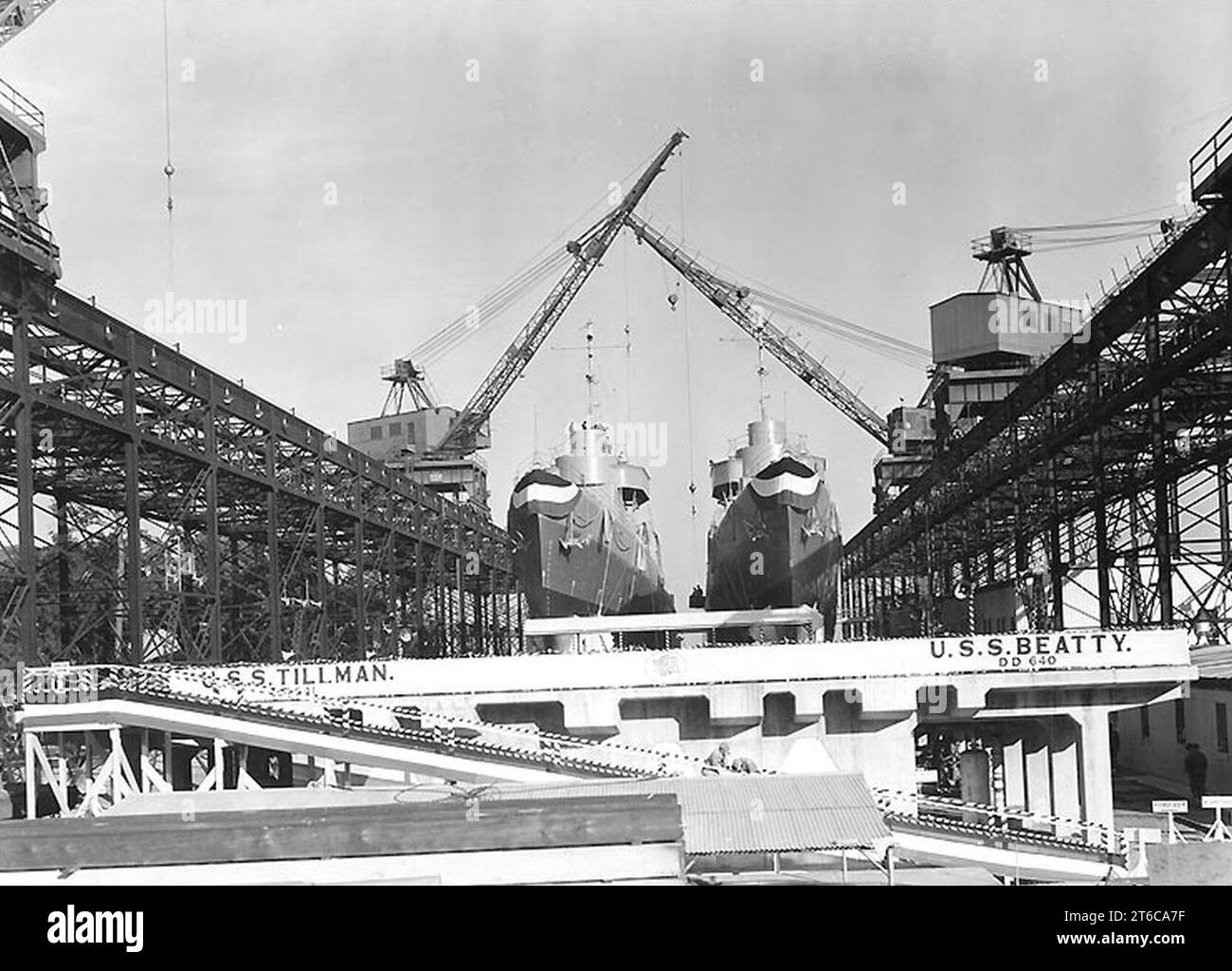USS Beatty (DD-640) and USS Tillman (DD-641) at the Charleston Navy ...