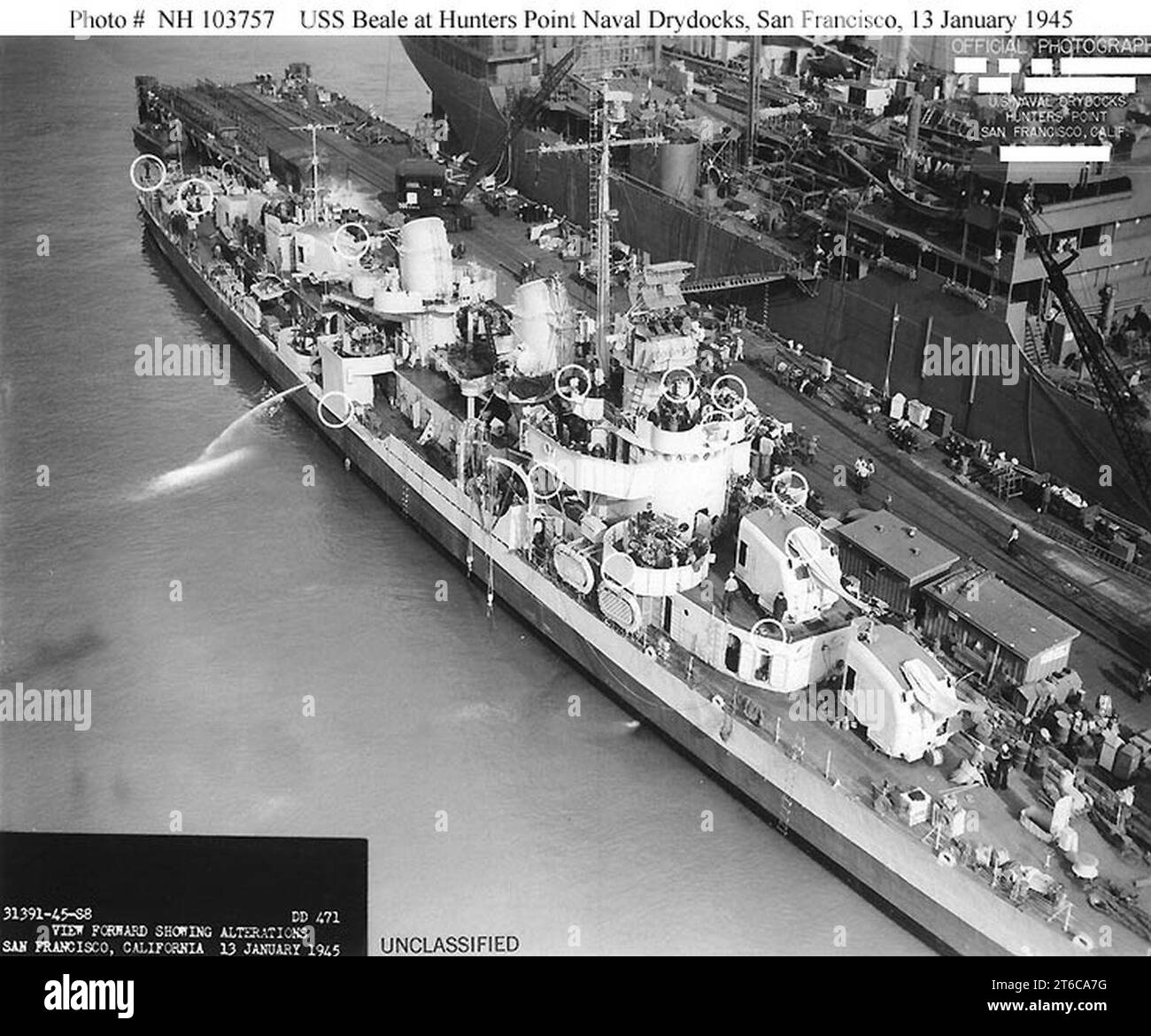 USS Beale (DD-471) at the Hunters Point Naval Shipyard, California (USA ...