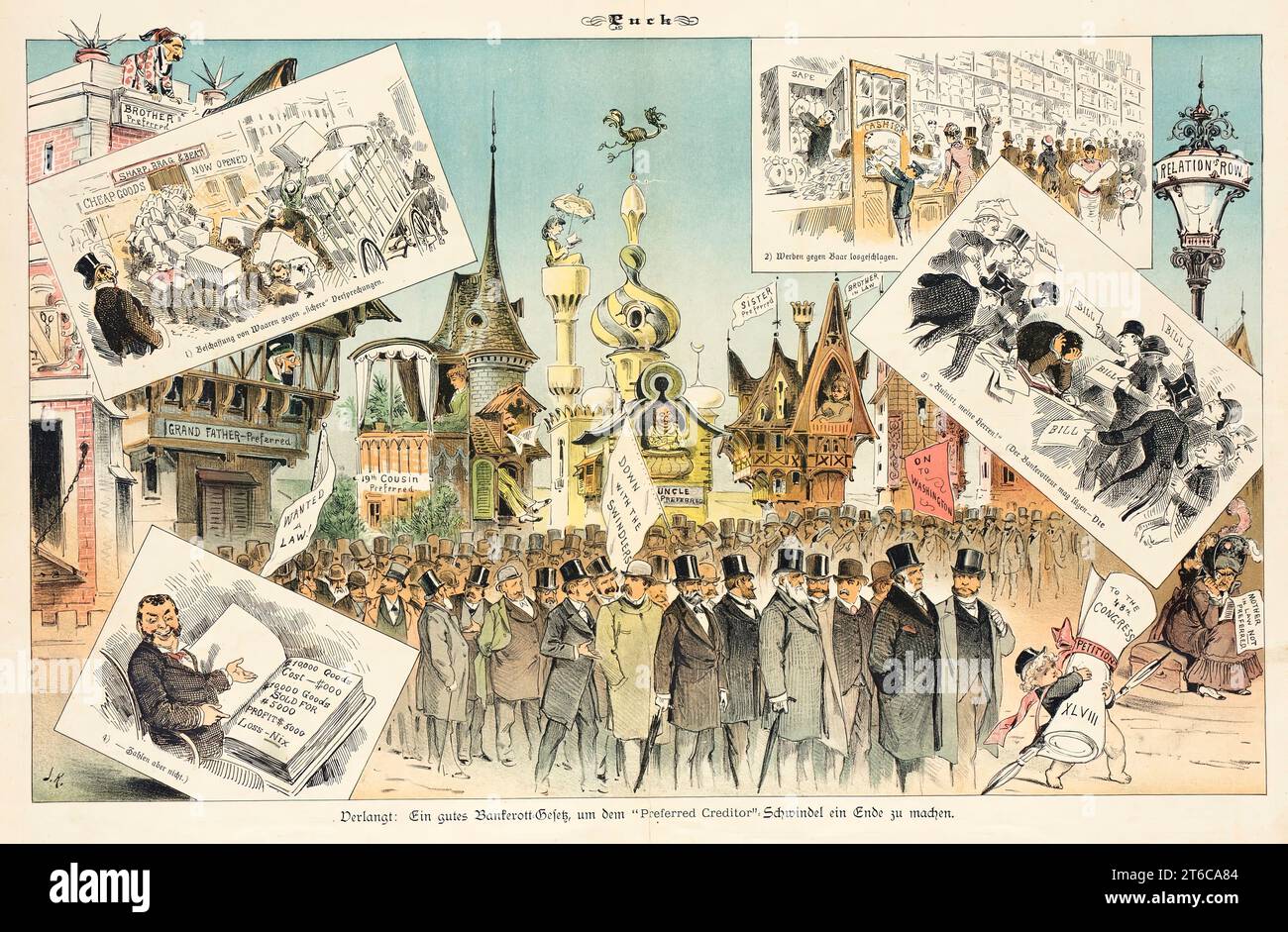 Cartoon from Puck, between 1880 and 1889 Stock Photo - Alamy