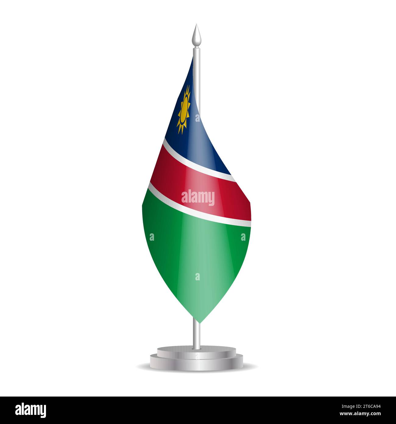 Namibia flag - 3D mini flag hanging on desktop flagpole. Usable for ...