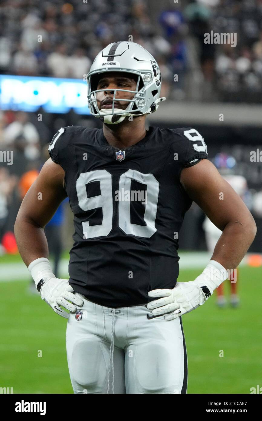 Las Vegas Raiders defensive tackle Jerry Tillery (90) during the first ...