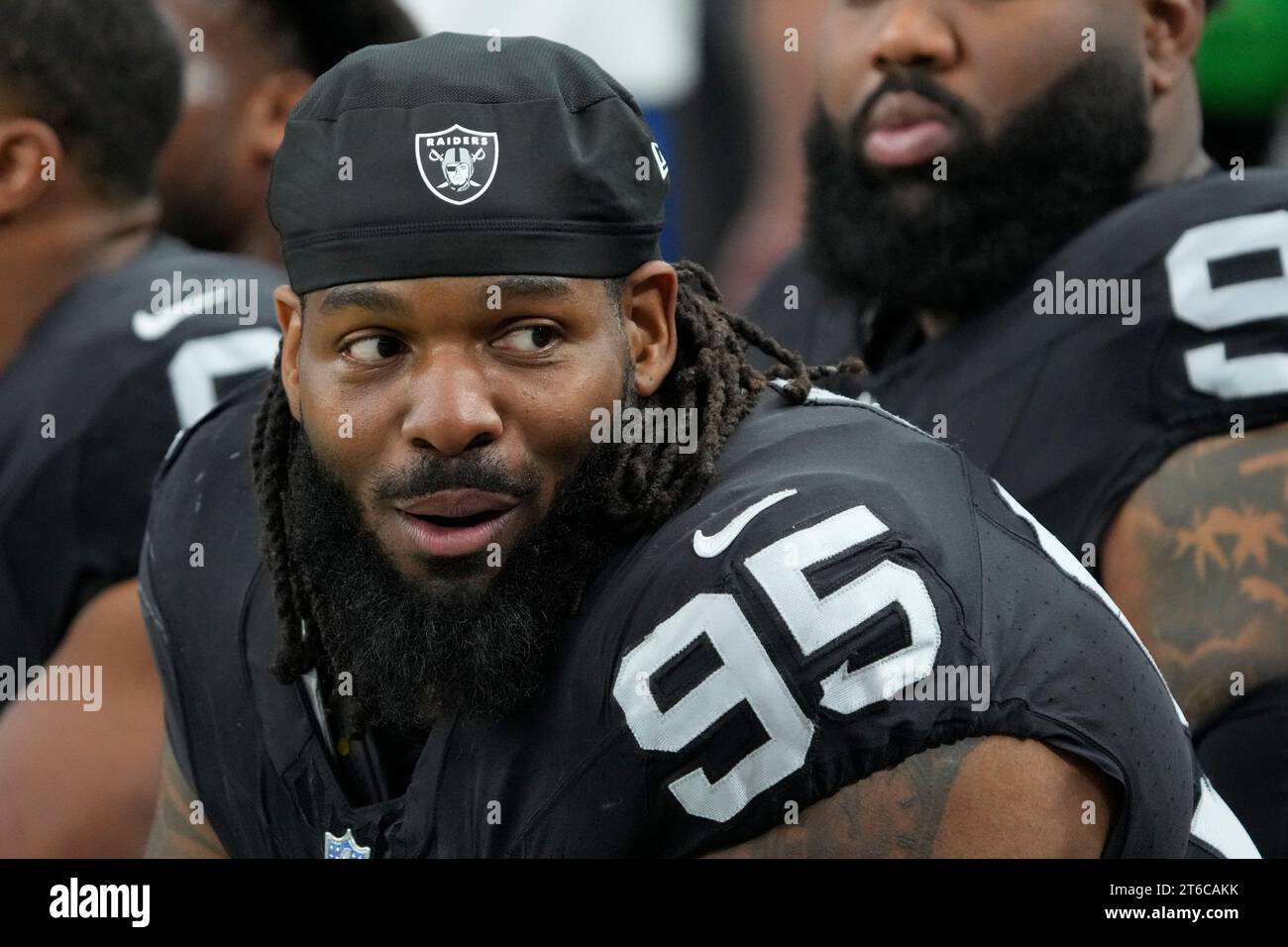 Las Vegas Raiders defensive tackle John Jenkins (95) during the first ...