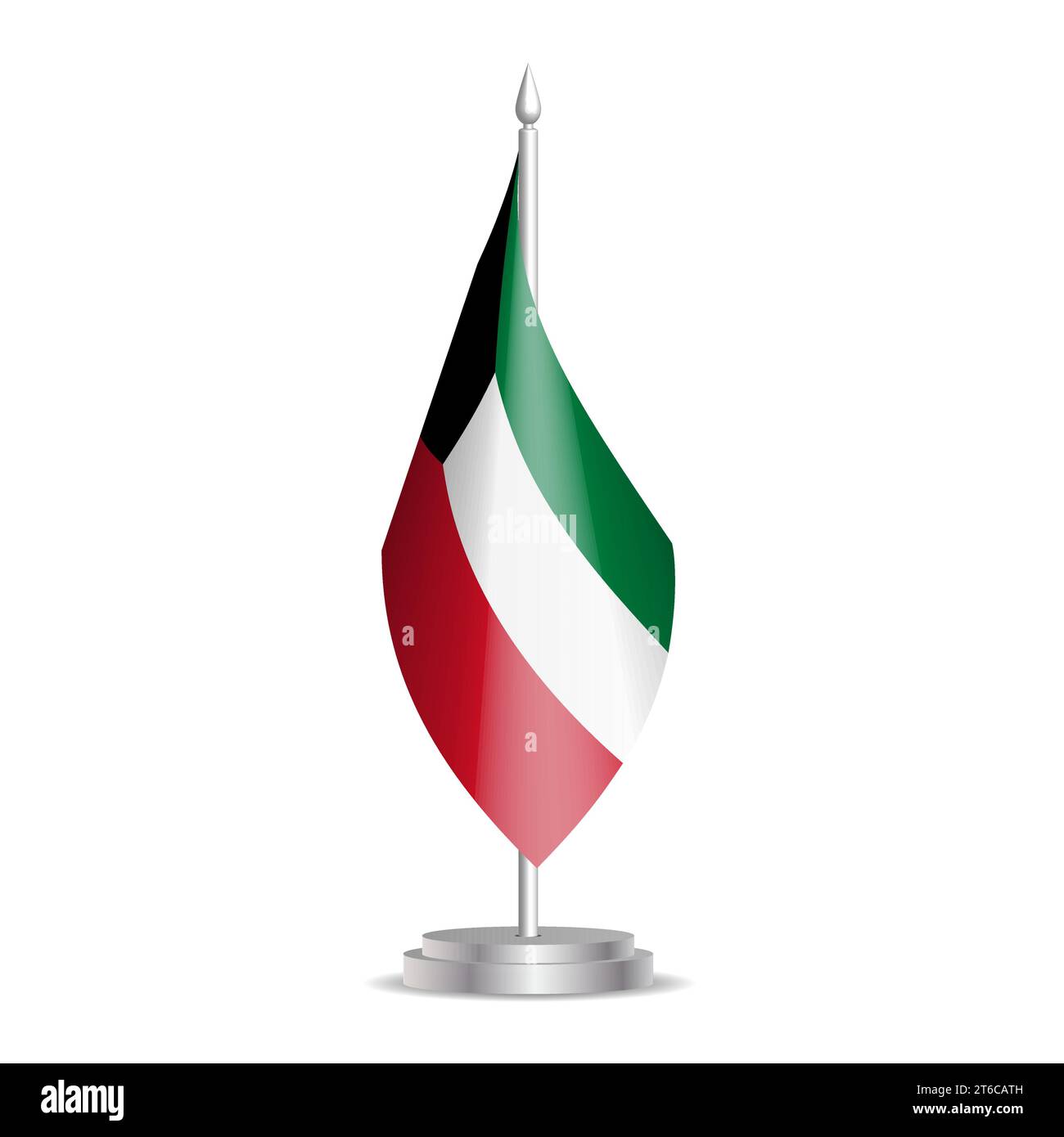 Kuwait flag - 3D mini flag hanging on desktop flagpole. Usable for ...
