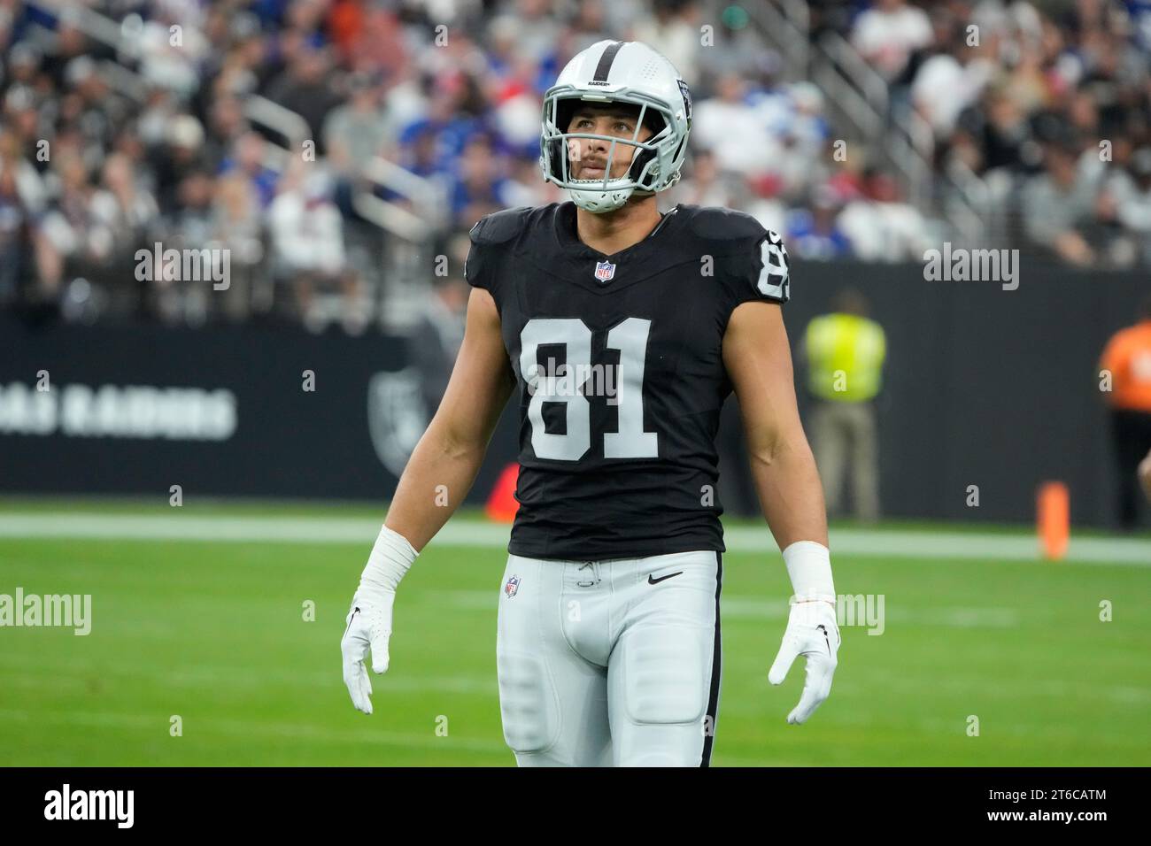 Las Vegas Raiders tight end Austin Hooper (81) during the first half of ...