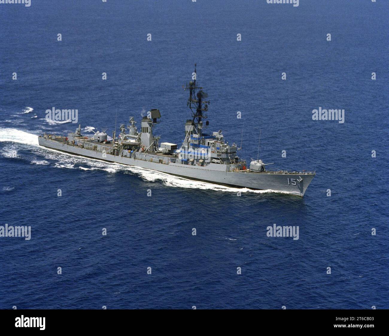 USS Berkeley (DDG-15) underway in the Pacific Ocean on 2 August 1984 ...