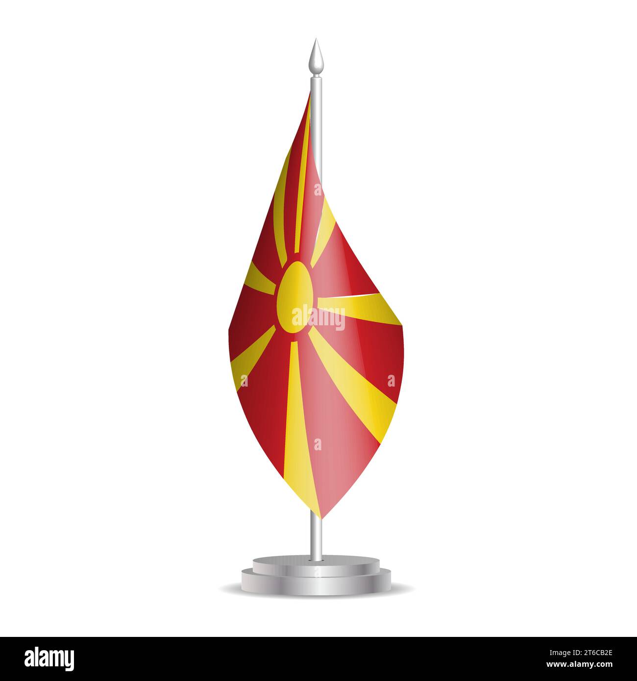 Northern Cyprus flag - 3D mini flag hanging on desktop flagpole. Usable ...