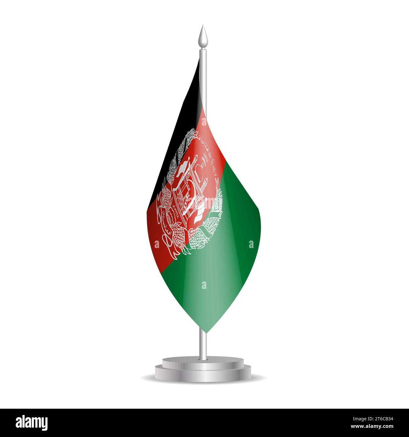 Afghanistan flag - 3D mini flag hanging on desktop flagpole. Usable for ...