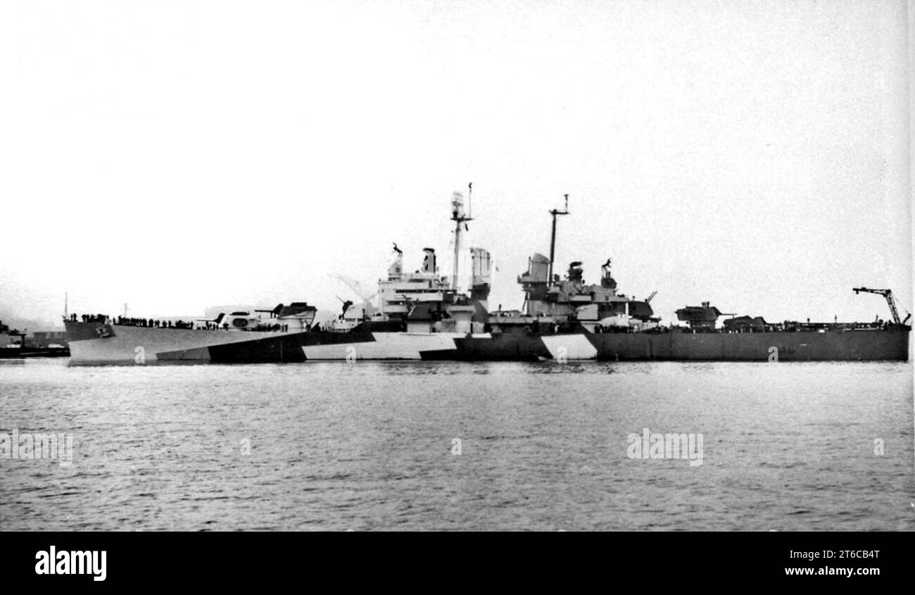 USS Birmingham (CL-62) off the Mare Island Naval Shipyard on 7 February ...