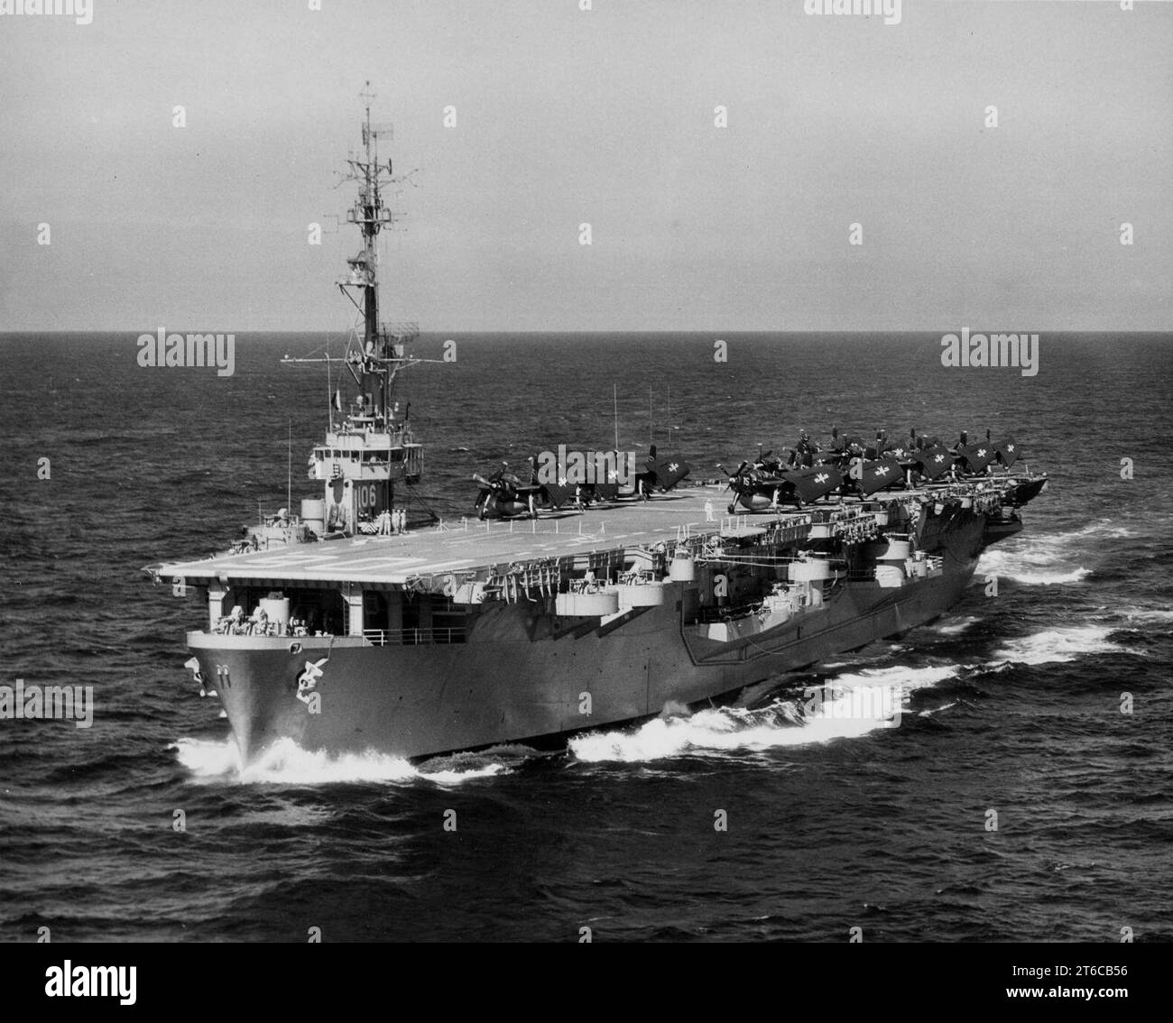 USS Block Island (CVE-106) underway in the summer of 1953 Stock Photo ...