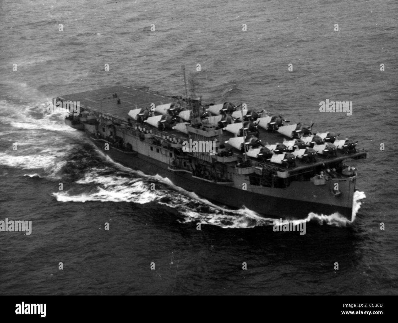 USS Block Island (CVE-21) underway Atlantic Ocean on 15 October 1943 ...