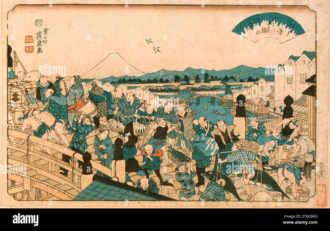 Clearing Weather on Nihonbashi Bridge, c1846. From Eight Beauty Spots ...