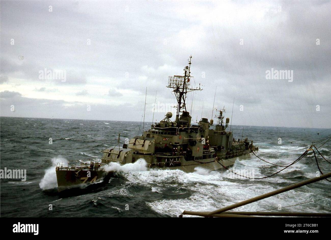 USS Blue (DD-744) refueling in 1962 Stock Photo - Alamy