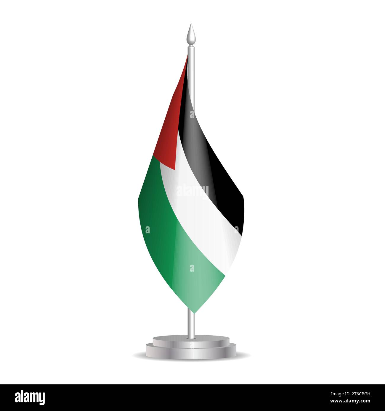 Palestine flag - 3D mini flag hanging on desktop flagpole. Usable for ...