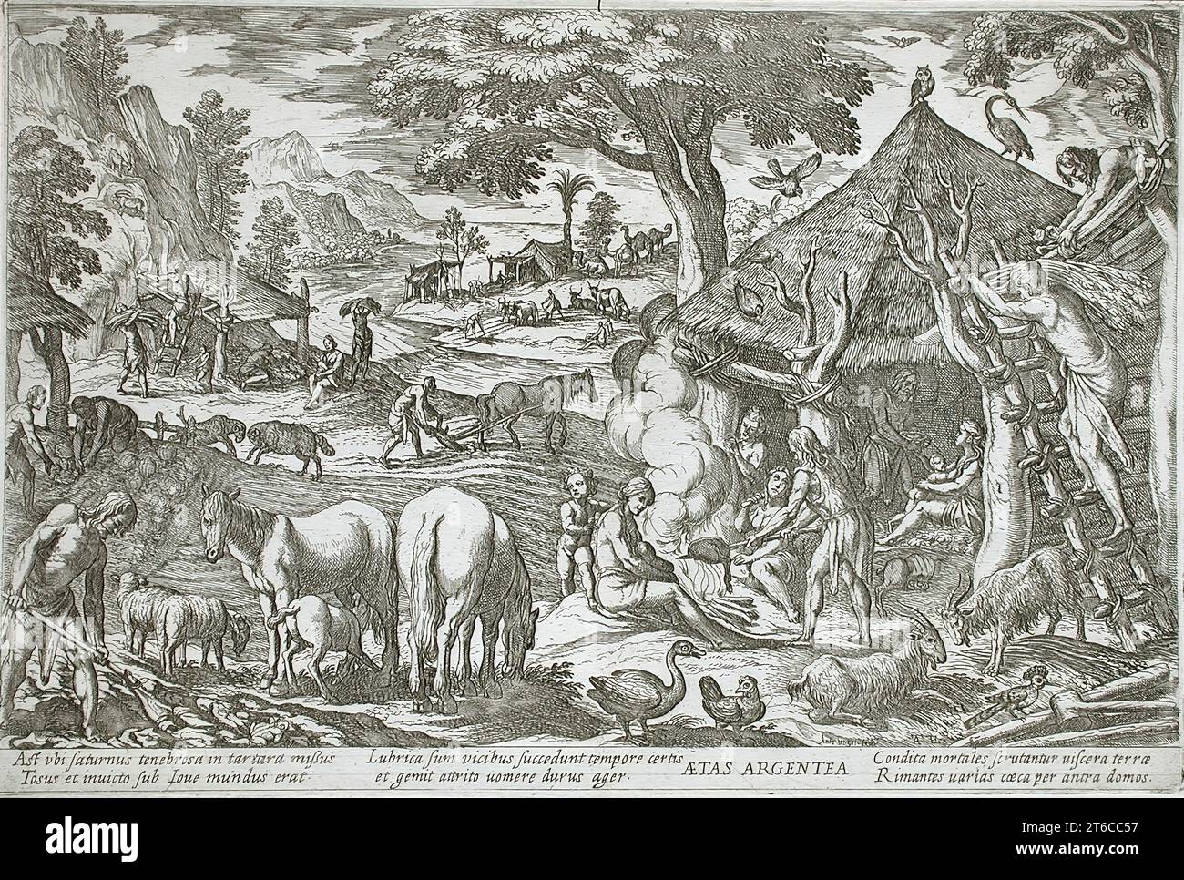 The Age of Silver, 1599. From The Four Ages of the World, pl. 2 Stock ...