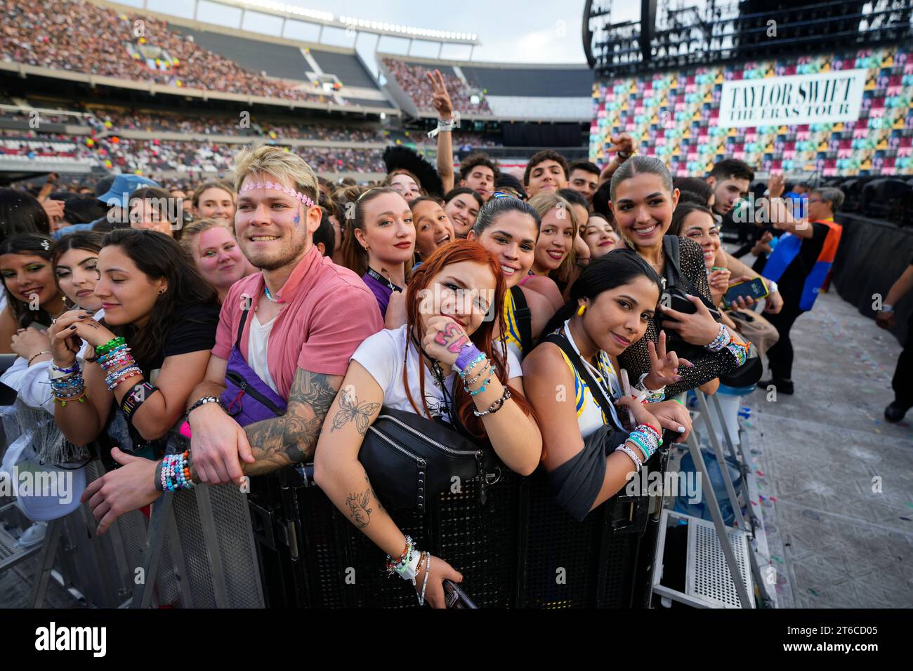 Fans wait for the start of the Taylor Swift: The Eras Tour concert, in ...
