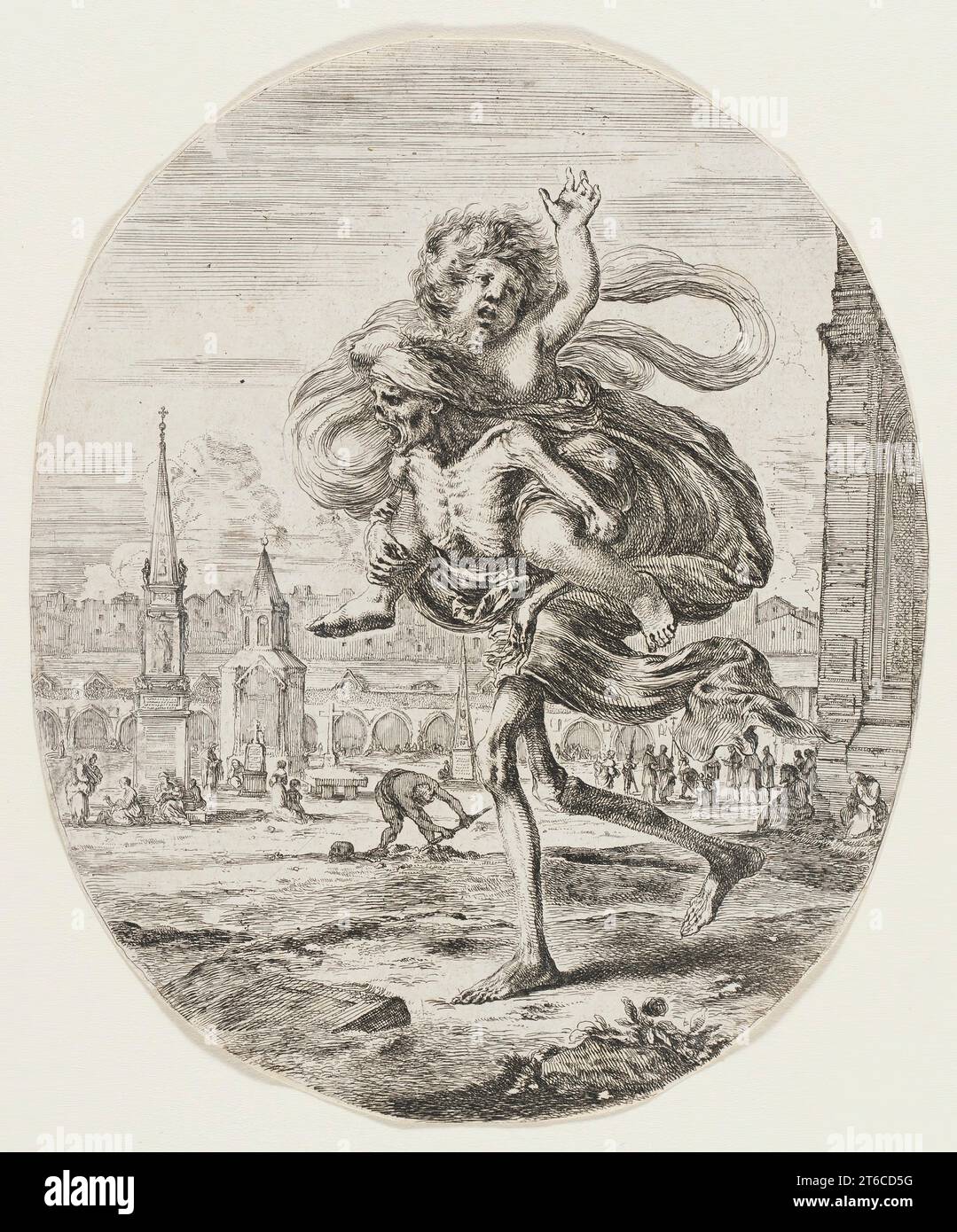 Death Carrying Child, c1648. From The Five Deaths Stock Photo - Alamy