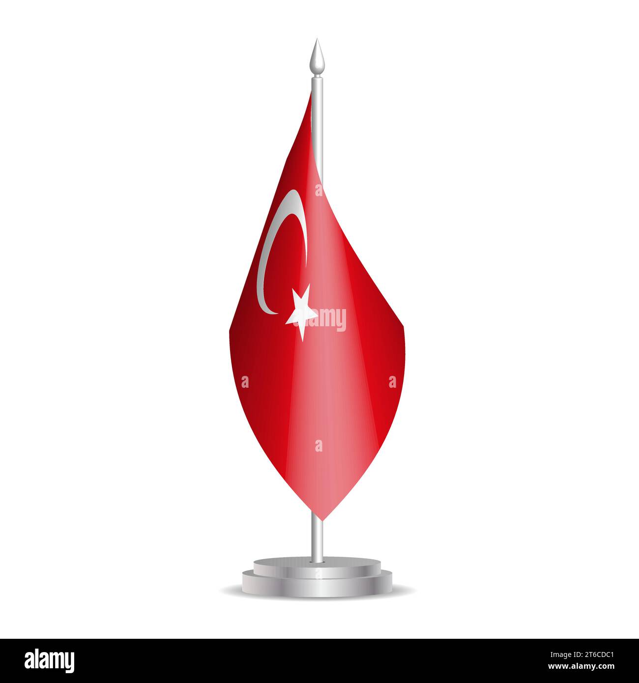 Turkey flag - 3D mini flag hanging on desktop flagpole. Usable for ...