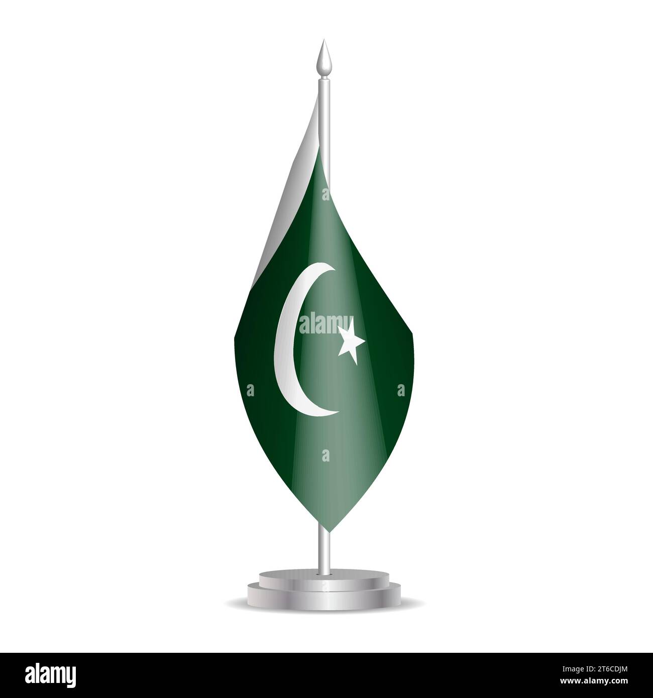 Pakistan flag - 3D mini flag hanging on desktop flagpole. Usable for ...