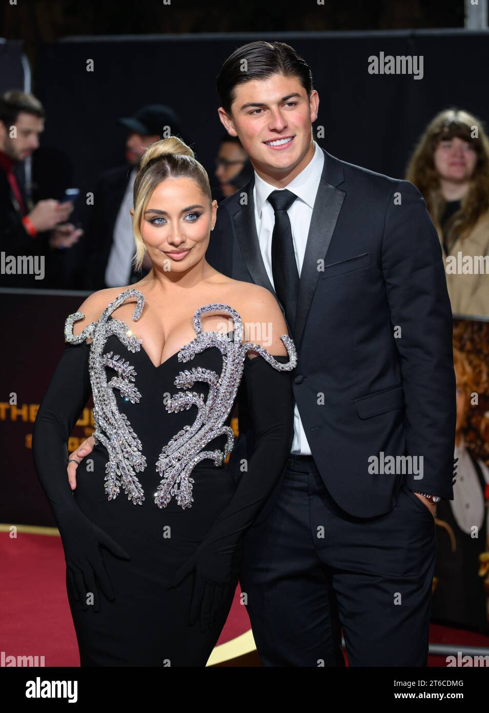 London, UK. November 9th, 2023. Saffron Barker and Louis Rees-Zammit ...