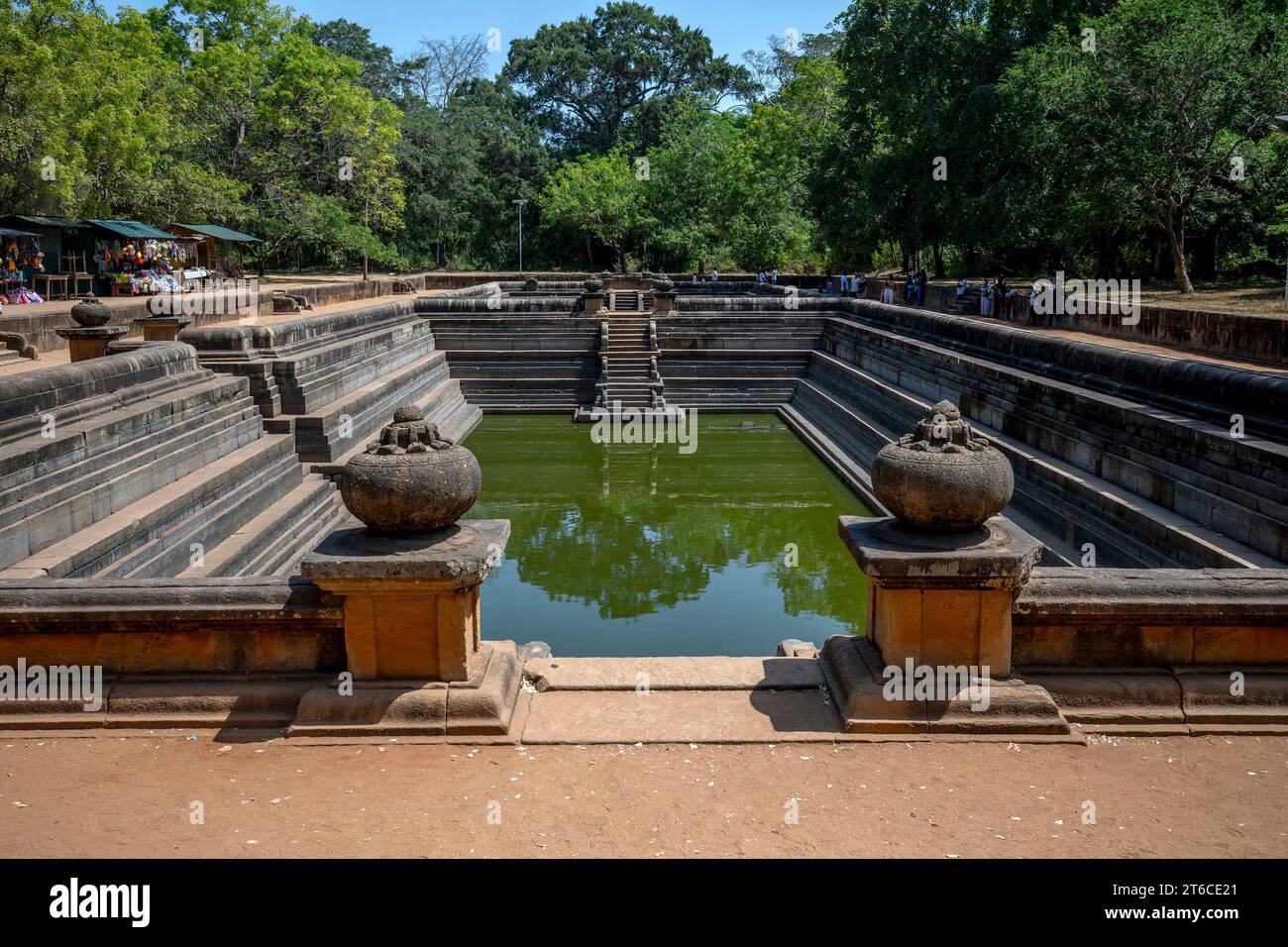 The south pond at the Kuttam Pokuna or Twin Ponds at the ancient site ...
