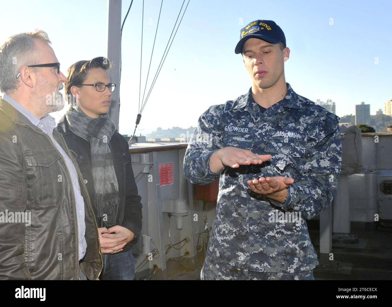 USS Blue Ridge ship tour 150709 Stock Photo - Alamy