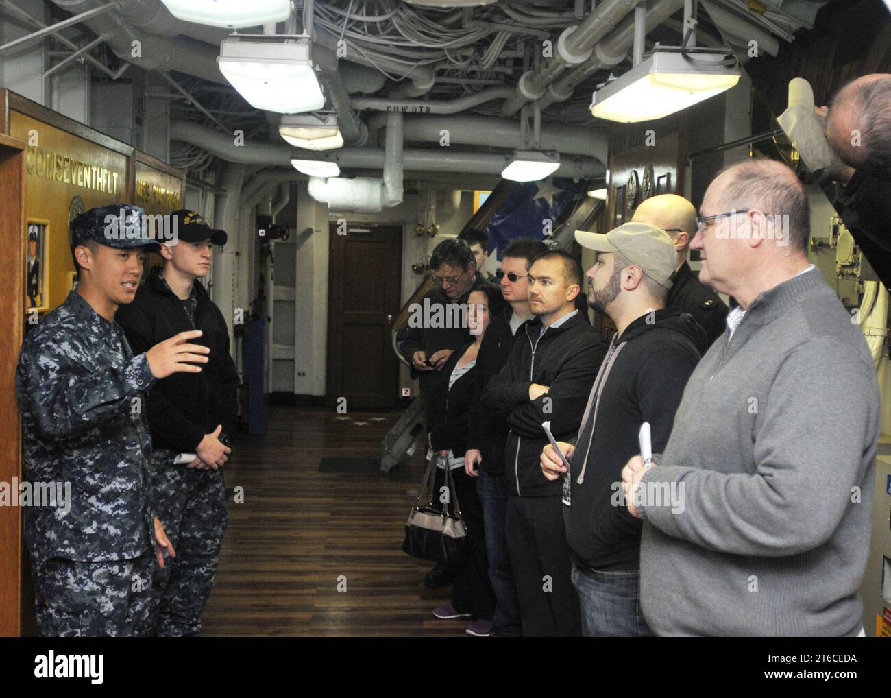 USS Blue Ridge ship tour 150709 Stock Photo - Alamy