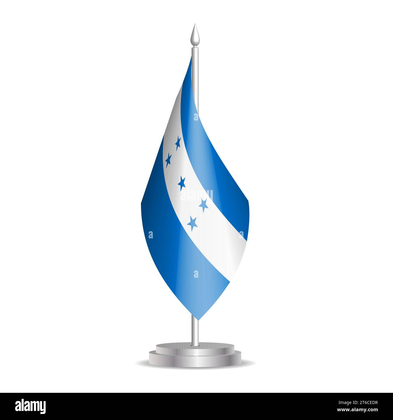 Honduras flag - 3D mini flag hanging on desktop flagpole. Usable for ...