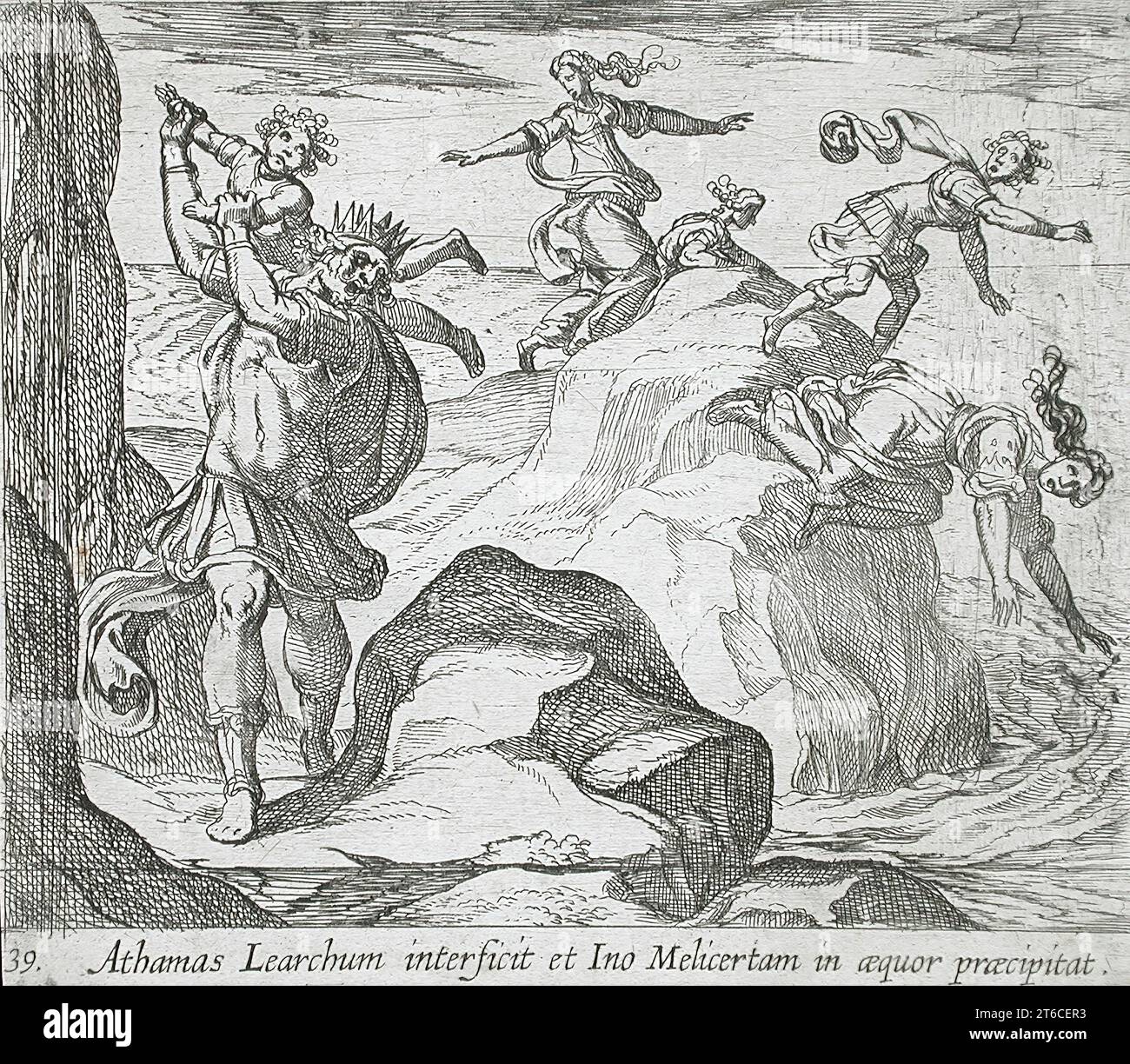 The Insane Athamas Killing Learchus, While Ino and Melicertes Jump into ...