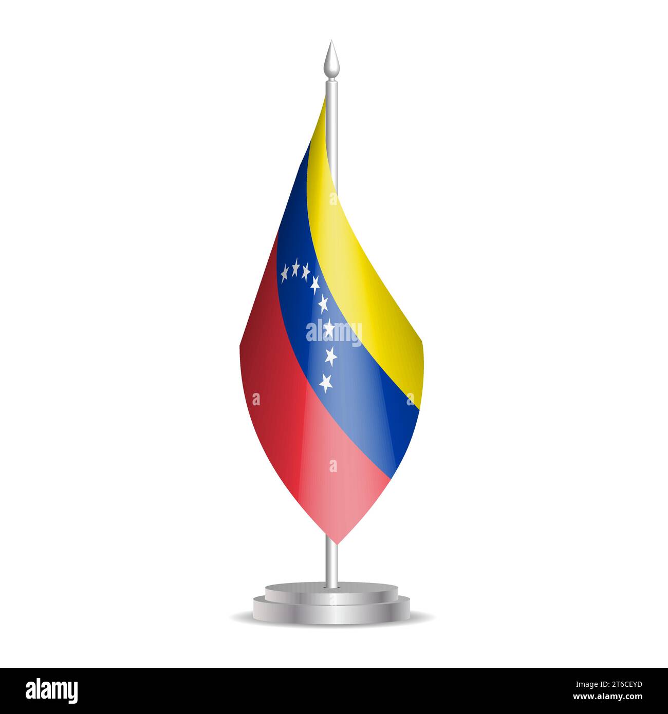 Venezuela flag - 3D mini flag hanging on desktop flagpole. Usable for ...