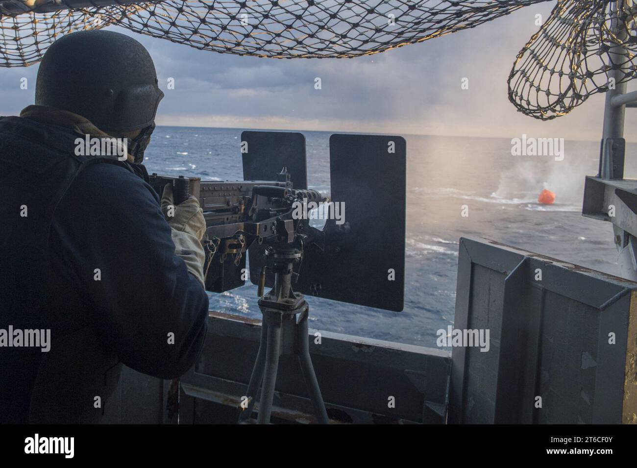 USS Bonhomme Richard (LHD 6) conducts live fire exercise. (28187279949 ...