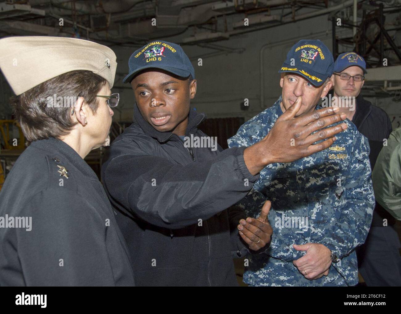 USS Bonhomme Richard (LHD 6) Chief of Chaplains Tour 161129 Stock Photo ...