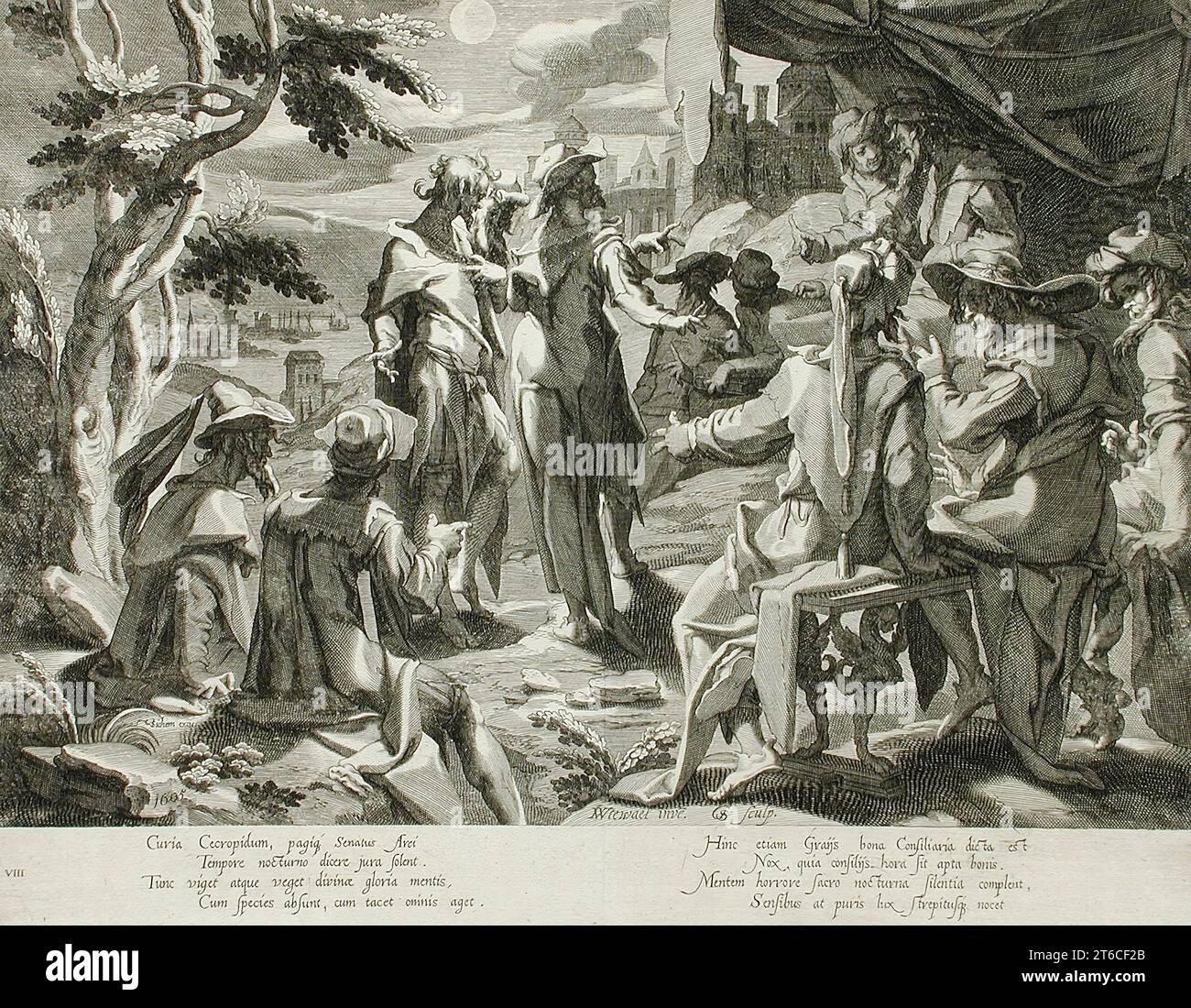 The Areopagite Judges of Athens, 1605. From Thronus Justitiae, pl. 8 ...