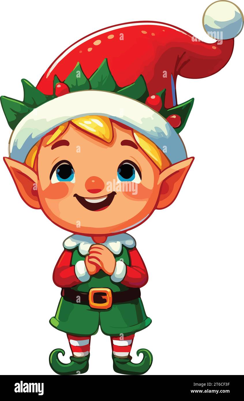 Elf Of Christmas Illustration Vector Stock Vector Image & Art - Alamy