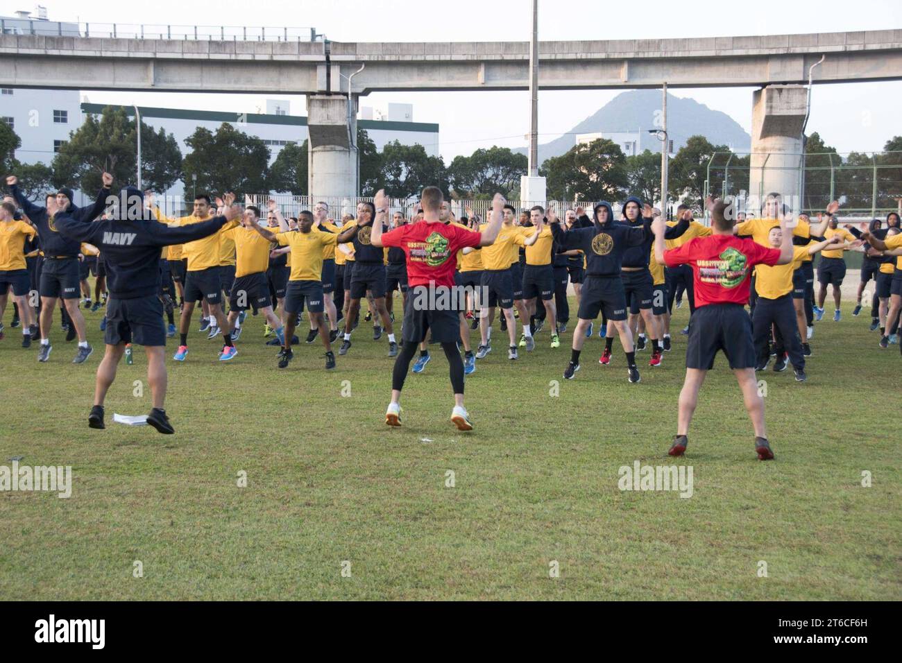 USS Bonhomme Richard (LHD 6) Physical Readiness Test (PRT) 161109 Stock ...
