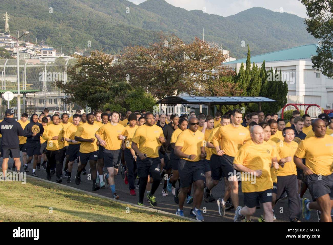 USS Bonhomme Richard (LHD 6) Physical Readiness Test (PRT) 161109 Stock ...