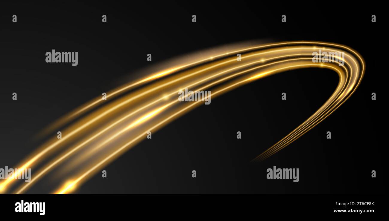 Elegant abstract light line effect design vector illustration on black background Stock Vector ...