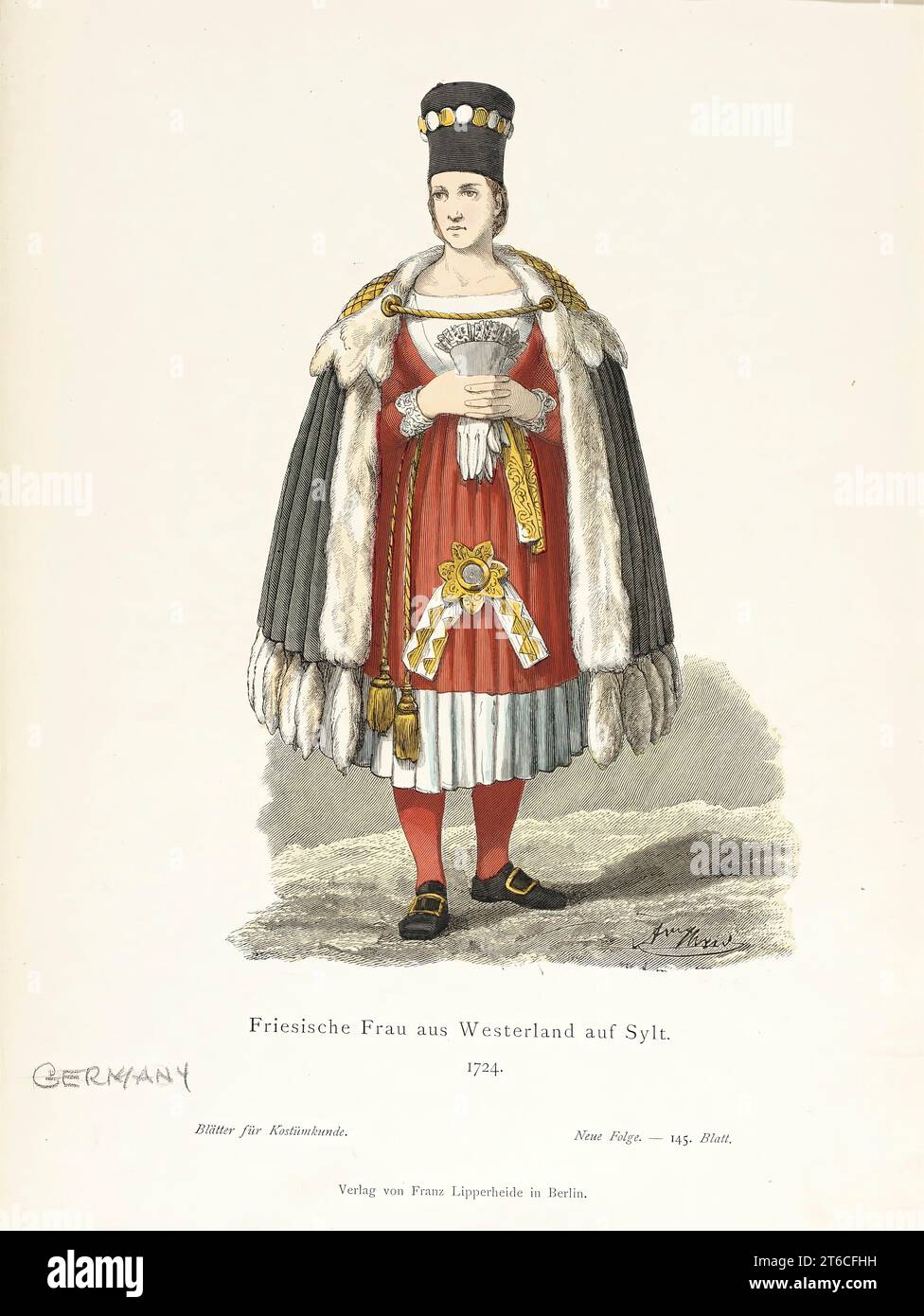 Costume Plate (Friesische Frau aus Westerland auf Sylt), 19th century ...