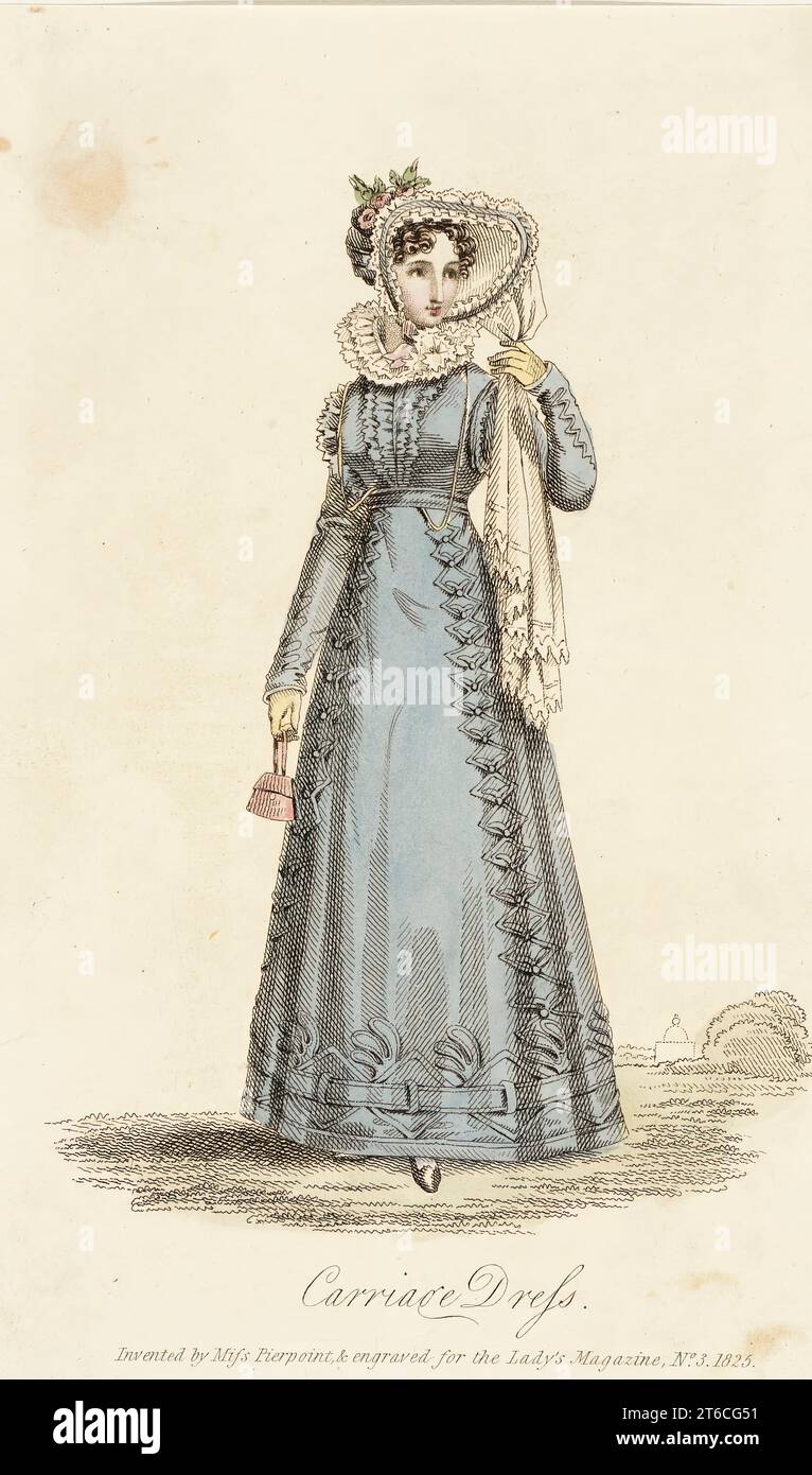 Fashion Plate (Carriage Dress), 1825. From The Lady's Magazine Stock ...