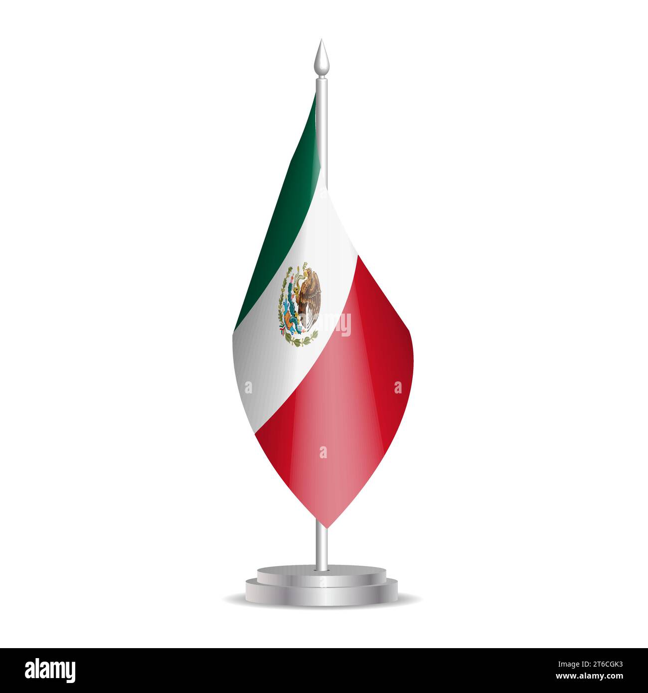 Mexico flag - 3D mini flag hanging on desktop flagpole. Usable for ...