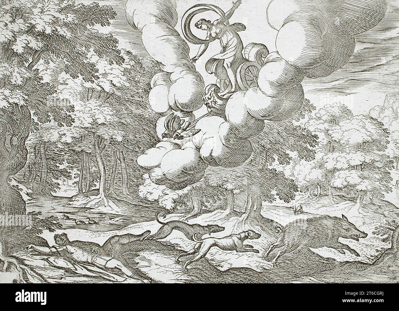 The Death of Adonis, 16th century. Series: Landscapes with Mythological ...