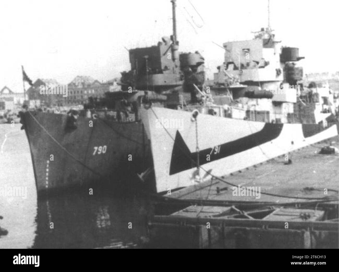 USS Borum (DE-790) and USS Maloy (DE-791) at Cherbourg, France, in 1945 ...