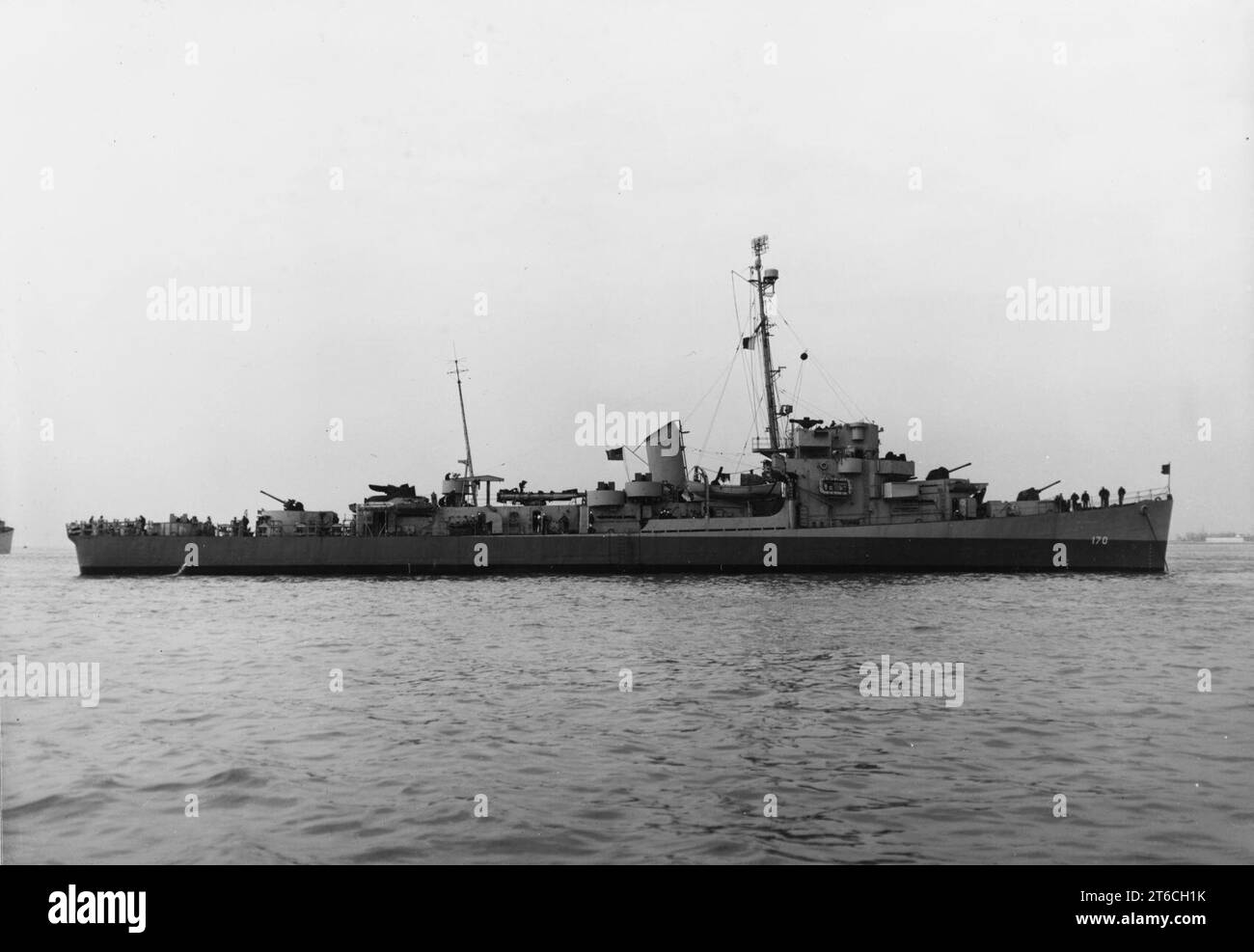 USS Booth (DE-170) off the New York Naval Shipyard on 26 April 1944 ...