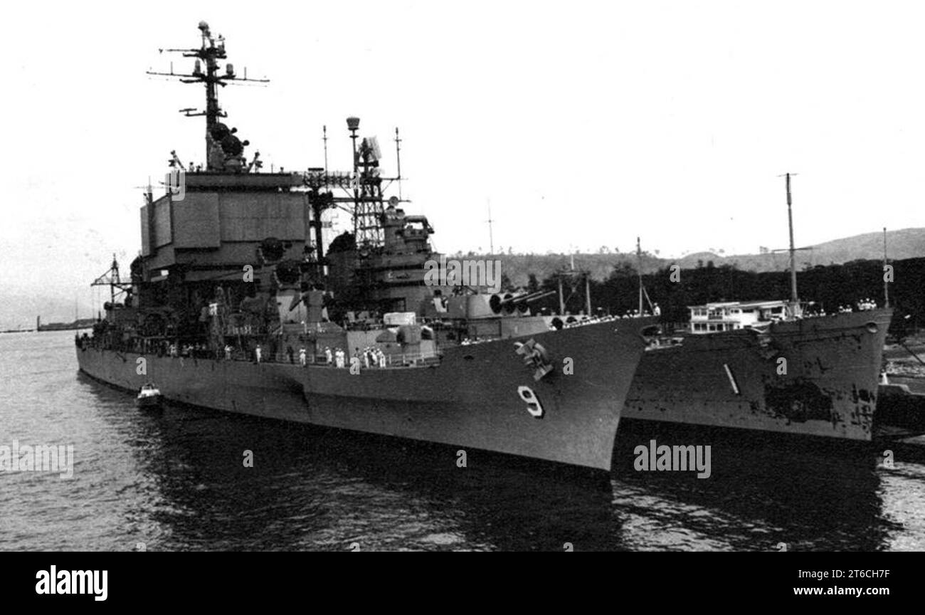 USS Boston (CAG-1) and USS Long Beach (CGN-9) docked at Naval Station ...