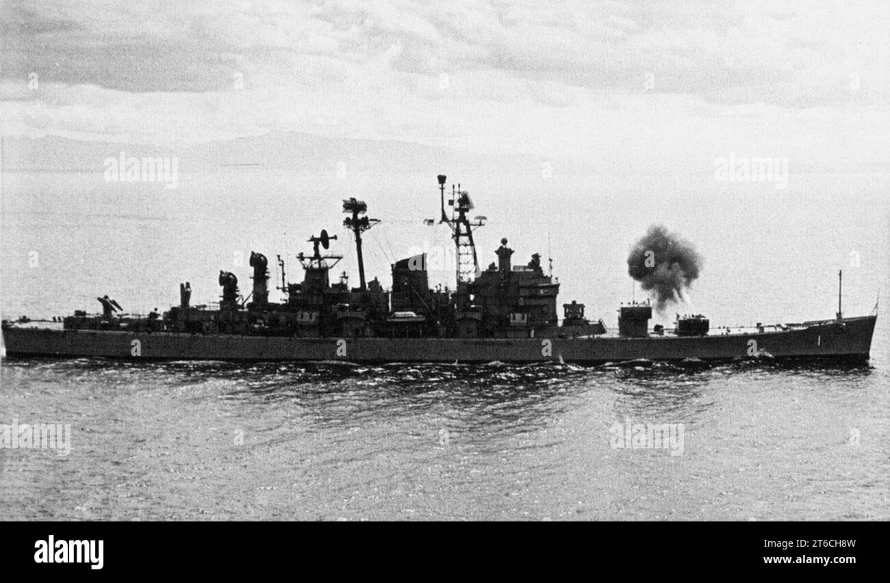 USS Boston (CAG-1) shelling targets in Vietnam in 1968 Stock Photo - Alamy
