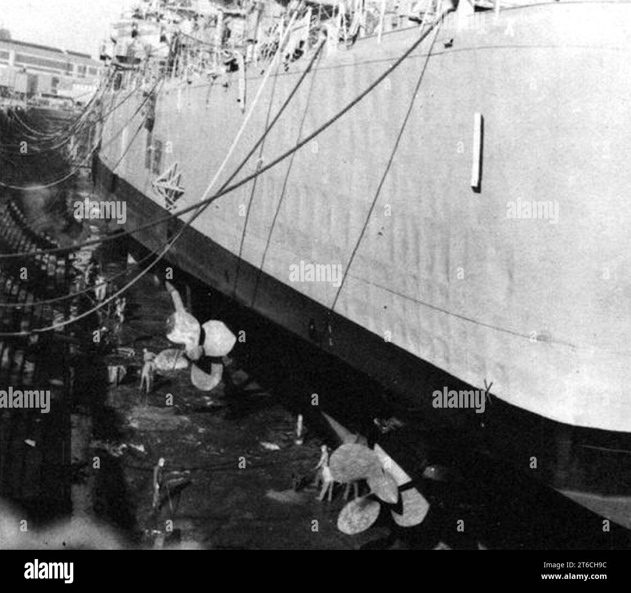 USS Boston (CAG-1) in a dry dock of the Norfolk Naval Shipyard, in ...
