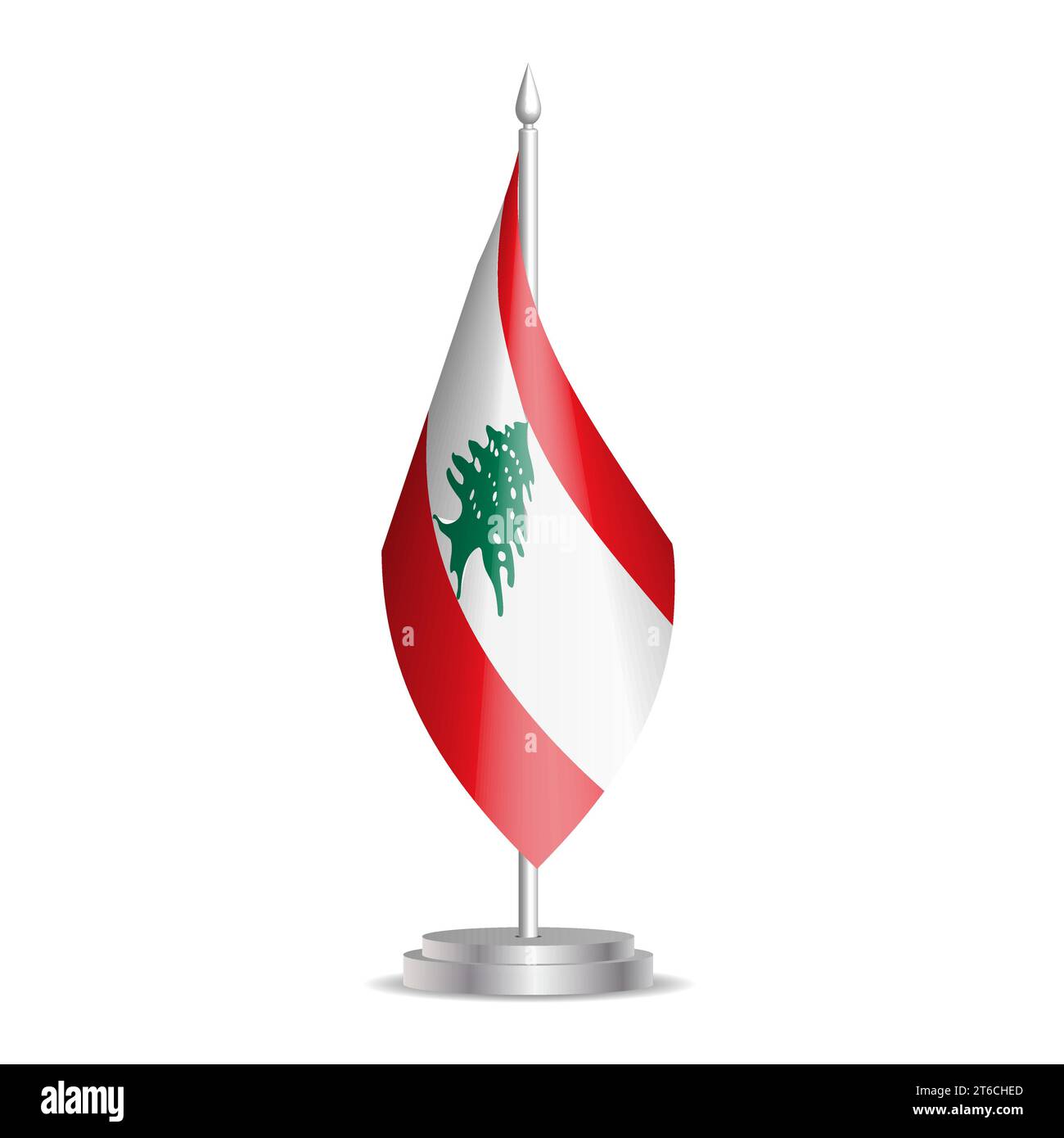 Lebanon flag - 3D mini flag hanging on desktop flagpole. Usable for ...