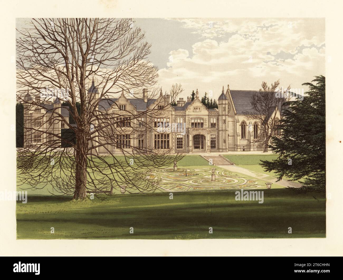 Exton House, Rutlandshire, England. Elizabethan-style mansion built ...