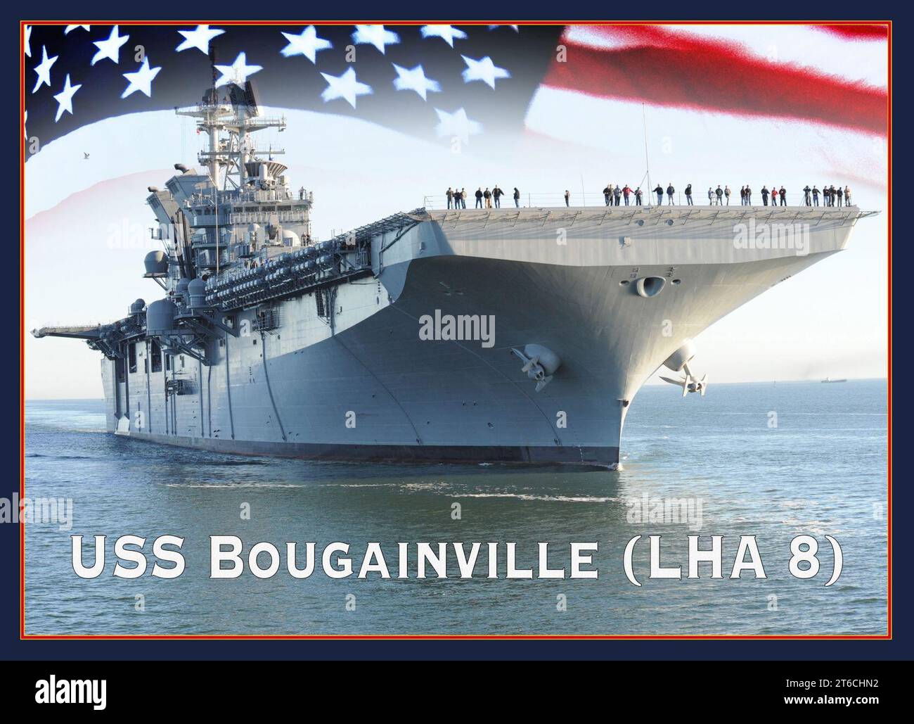 USS Bougainville (LHA-8) artist depiction Stock Photo - Alamy